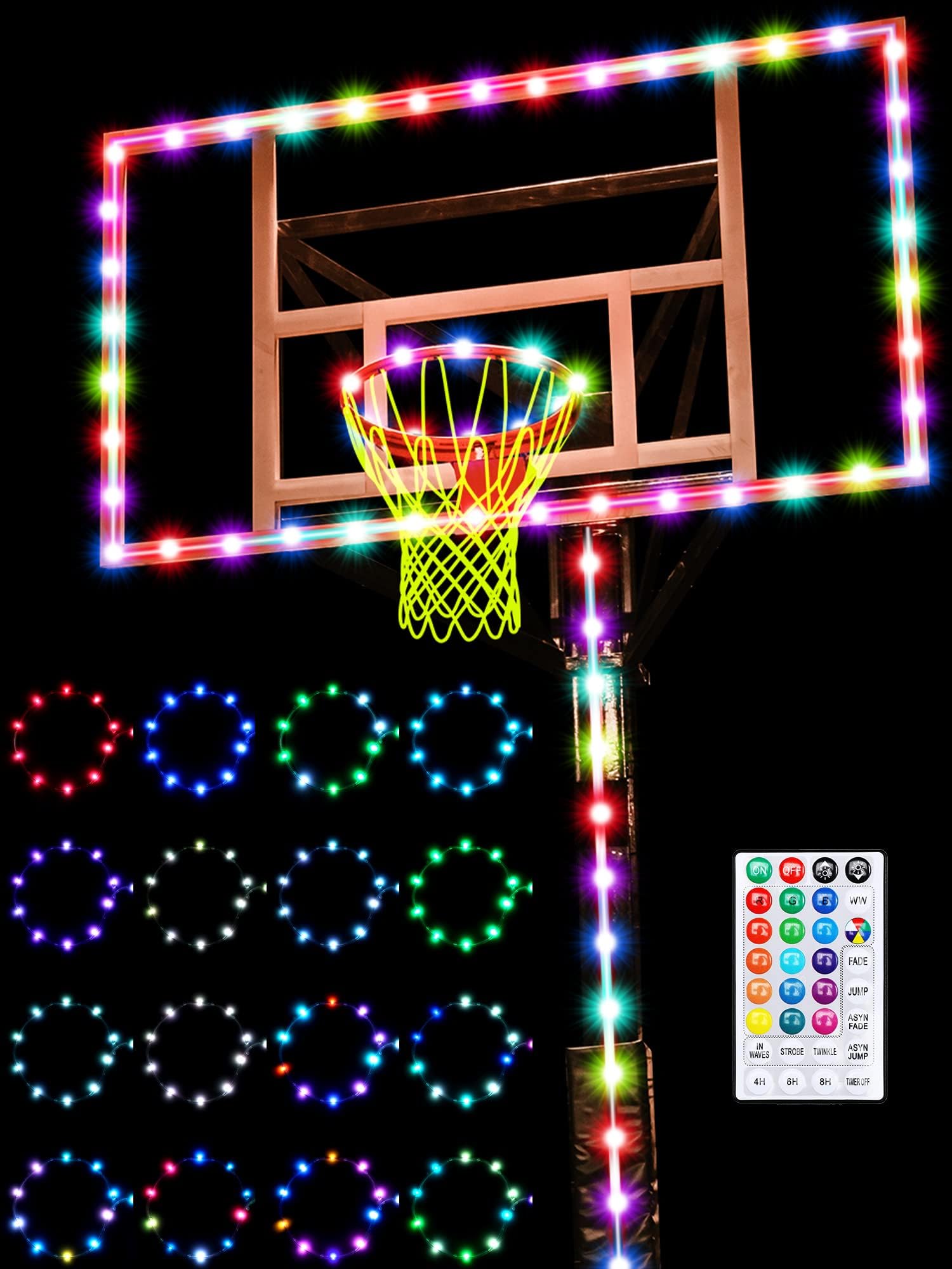Amazon.com : LED Basketball Hoop Light Set Glow in The Dark Basketball ...