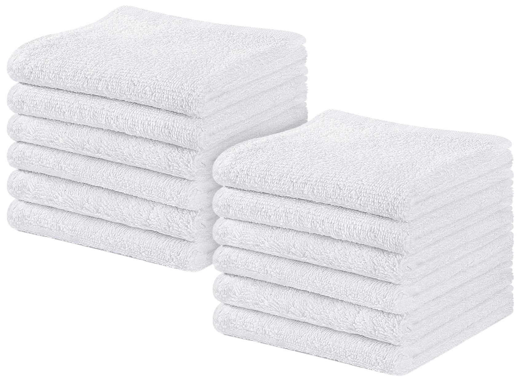 Canadian Linen Basic White Hand Towels Set, 15”x25”, 12 Pack ...