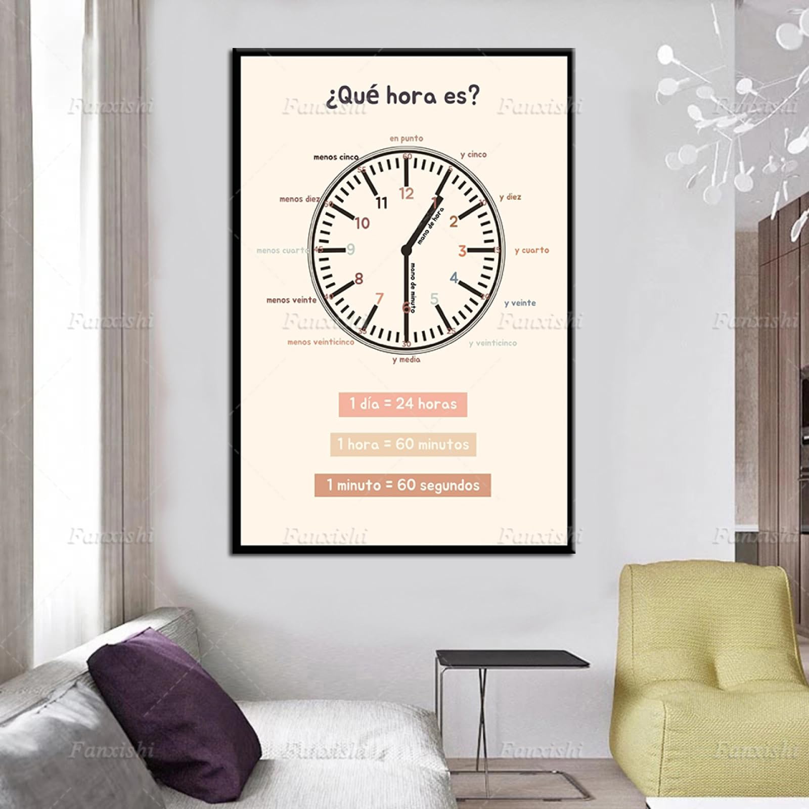 Spanish Telling Time Poster Telling Time & School Things Lesson 4