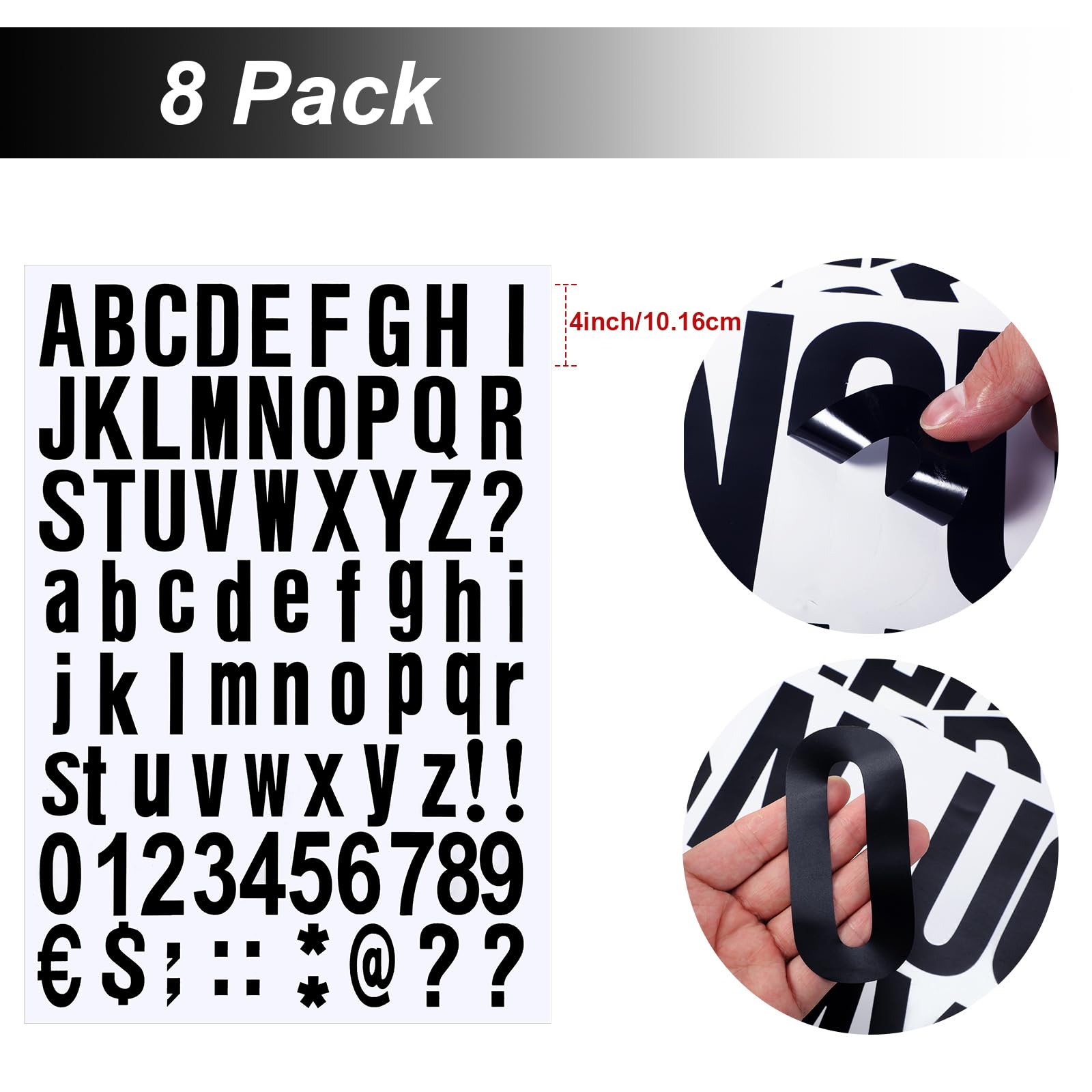 Snapklik.com : 8 Sheets Self Adhesive Vinyl Letters Numbers Kit ...