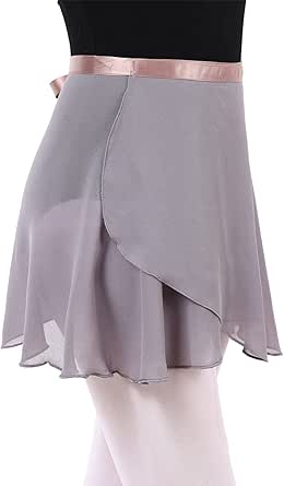 tanzdunsje Girls Ballet Wrap Skirt Chiffon Dance Skirt with Adjustable ...