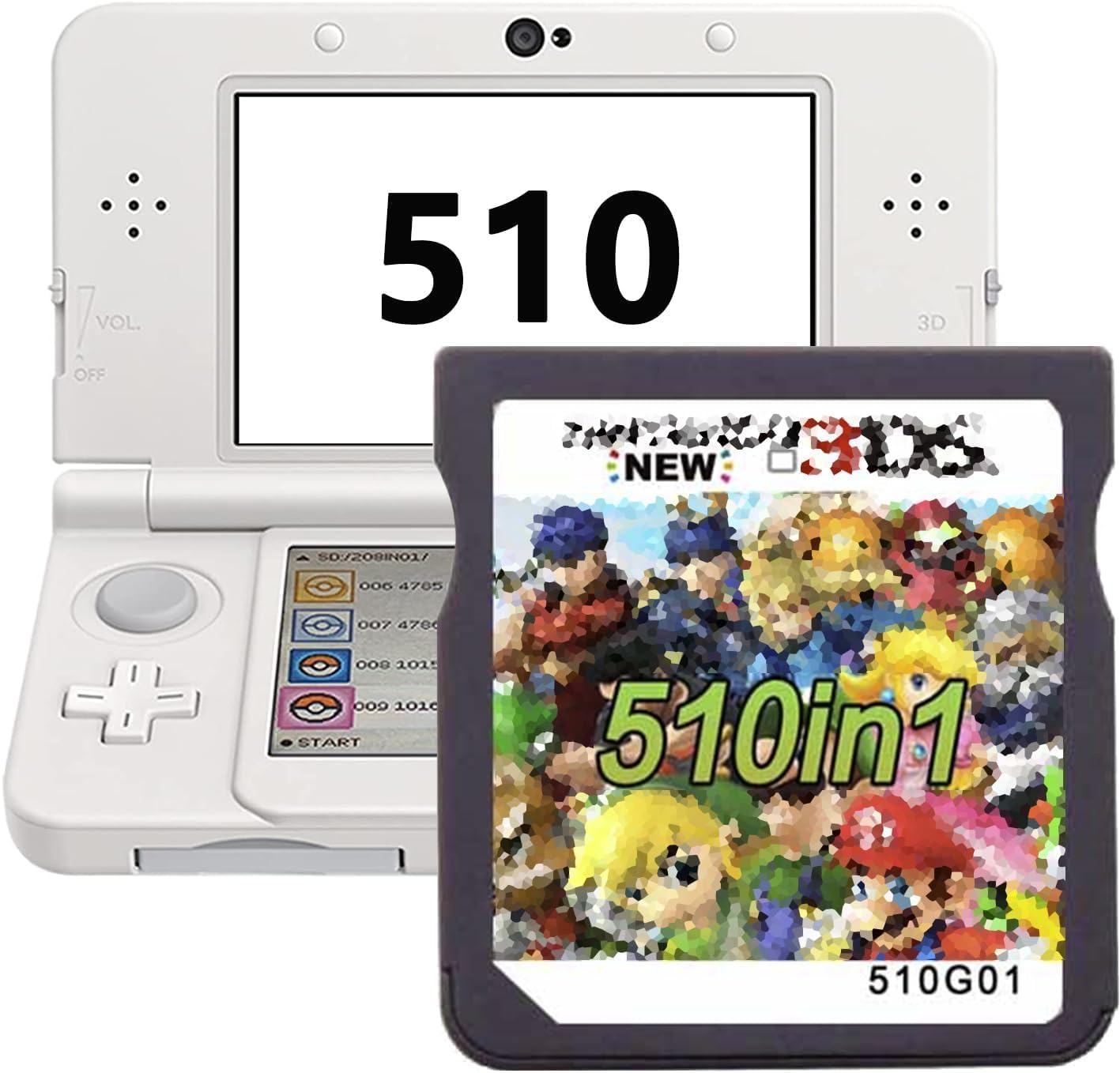 PNGOS 510 in 1 Spiele DS Games NDS Game Card Patrone Super Combo Ninte ...