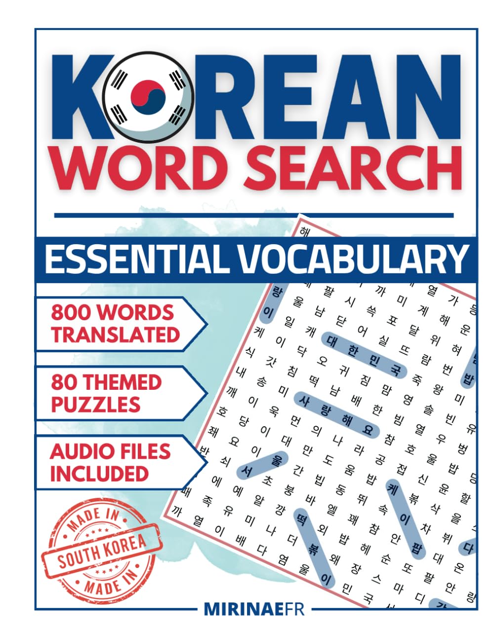 Word Search in Korean: Beginner level - 800 words - 80 themed puzzles ...
