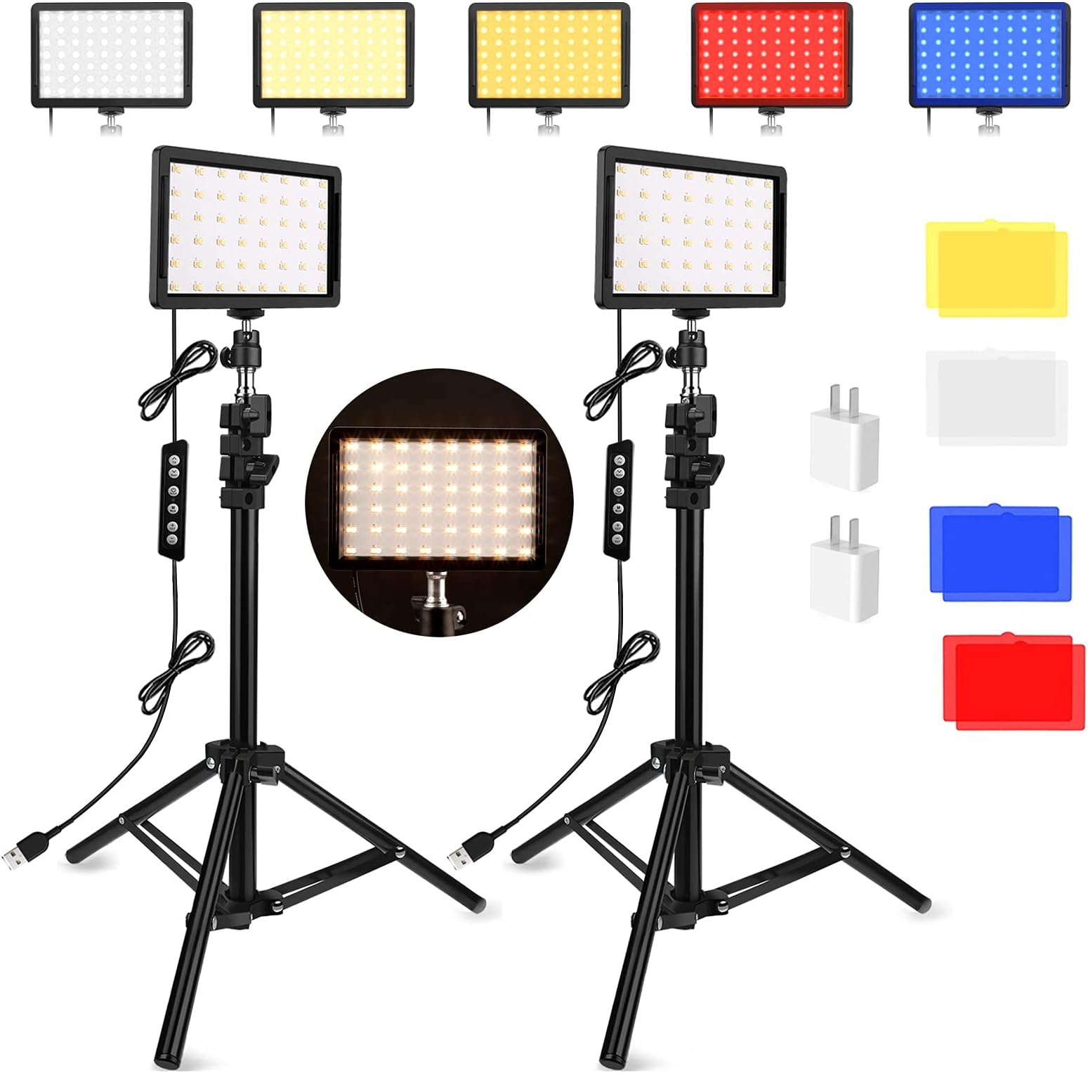 Amazon.com : Unicucp 2 Pack LED Video Light, Photography Lighting Kit ...