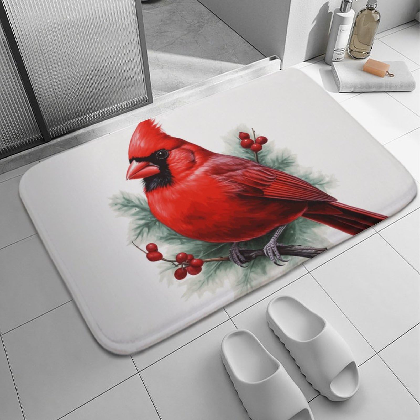 Amazon.com: MoBlinko Bathroom Rugs Cardinals on Branch Non Slip Bath ...