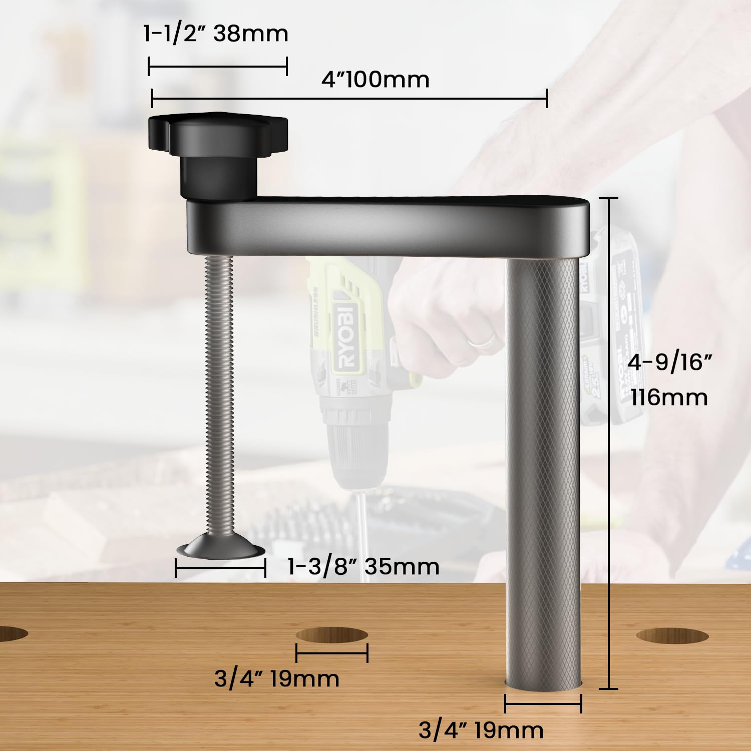 Snapklik.com : 3/4 Bench Dog Clamp, WenCrew Woodworking Fast Clamp, One ...