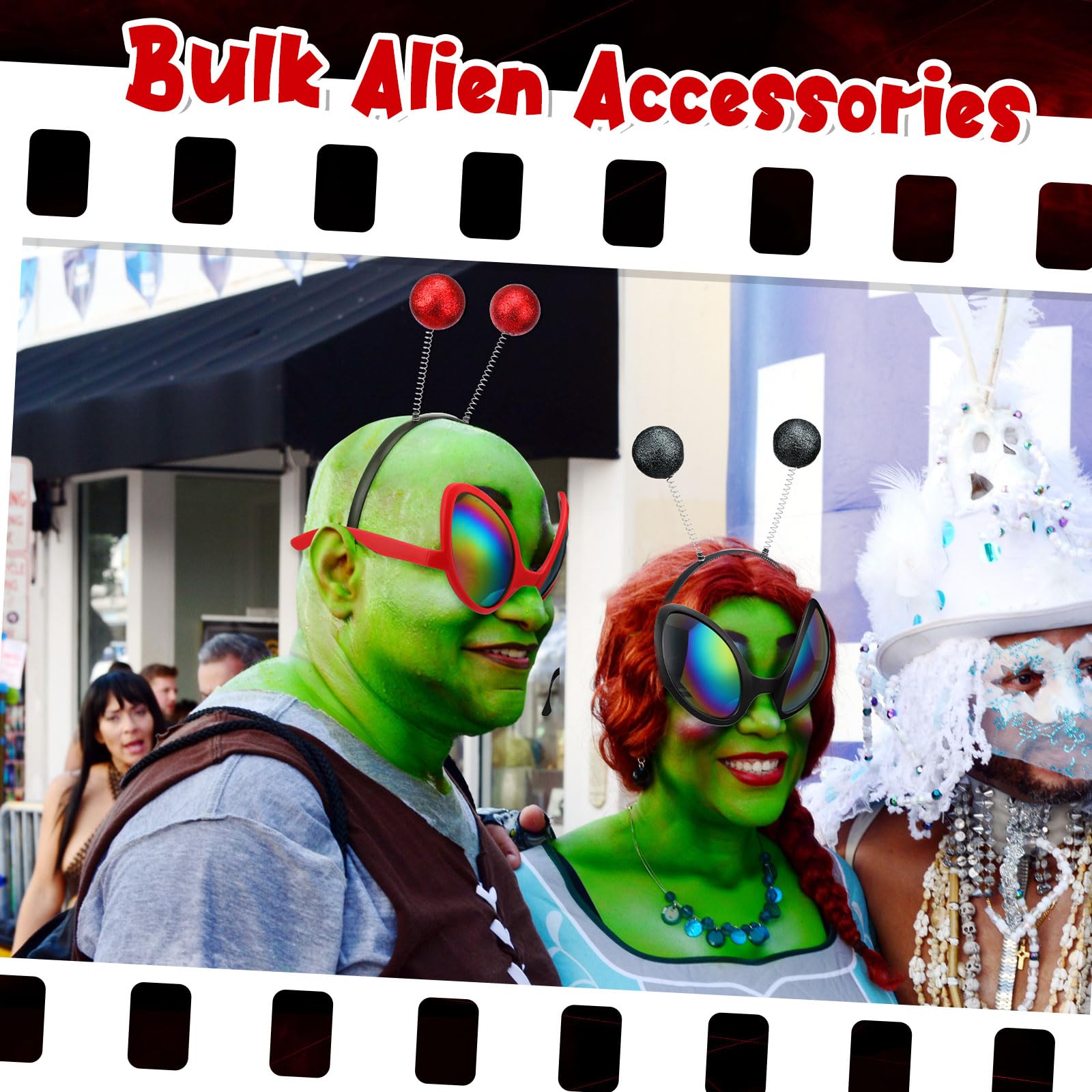 Yuxung 48 Pcs Alien Glasses and Headband Set Alien Rainbow Lens ...