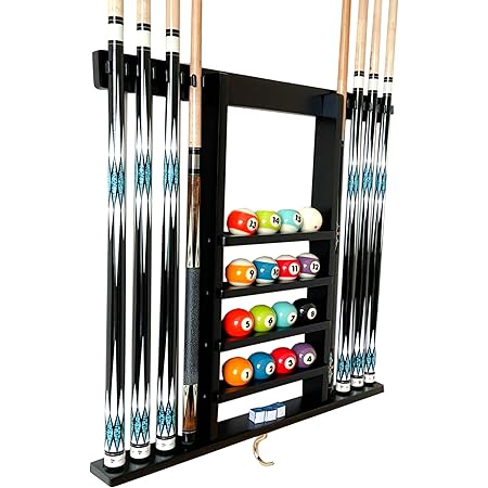 Amazon.com: Goplus Pool Cue Rack, Wall Mounted Billiard Stick Holder ...