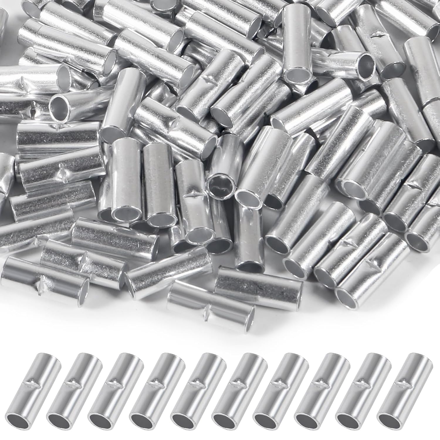 100Pcs Non Insulated Butt Connectors Kit Butt Splice Connectors 12 ...