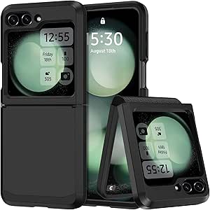 Amazon.com: Annymall for Samsung Galaxy Z Flip 5 Case with Hinge Protection, Heavy Duty ...