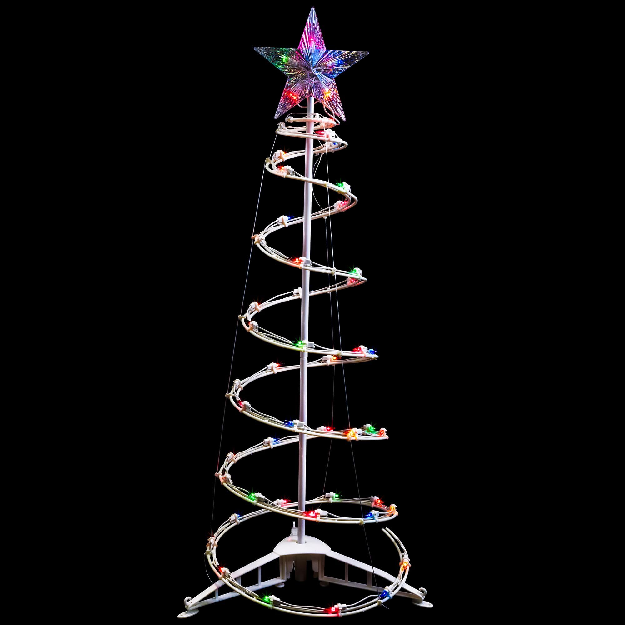Amazon.com : 3ft Solar LED Spiral Christmas Tree Lights 140 LEDs ...