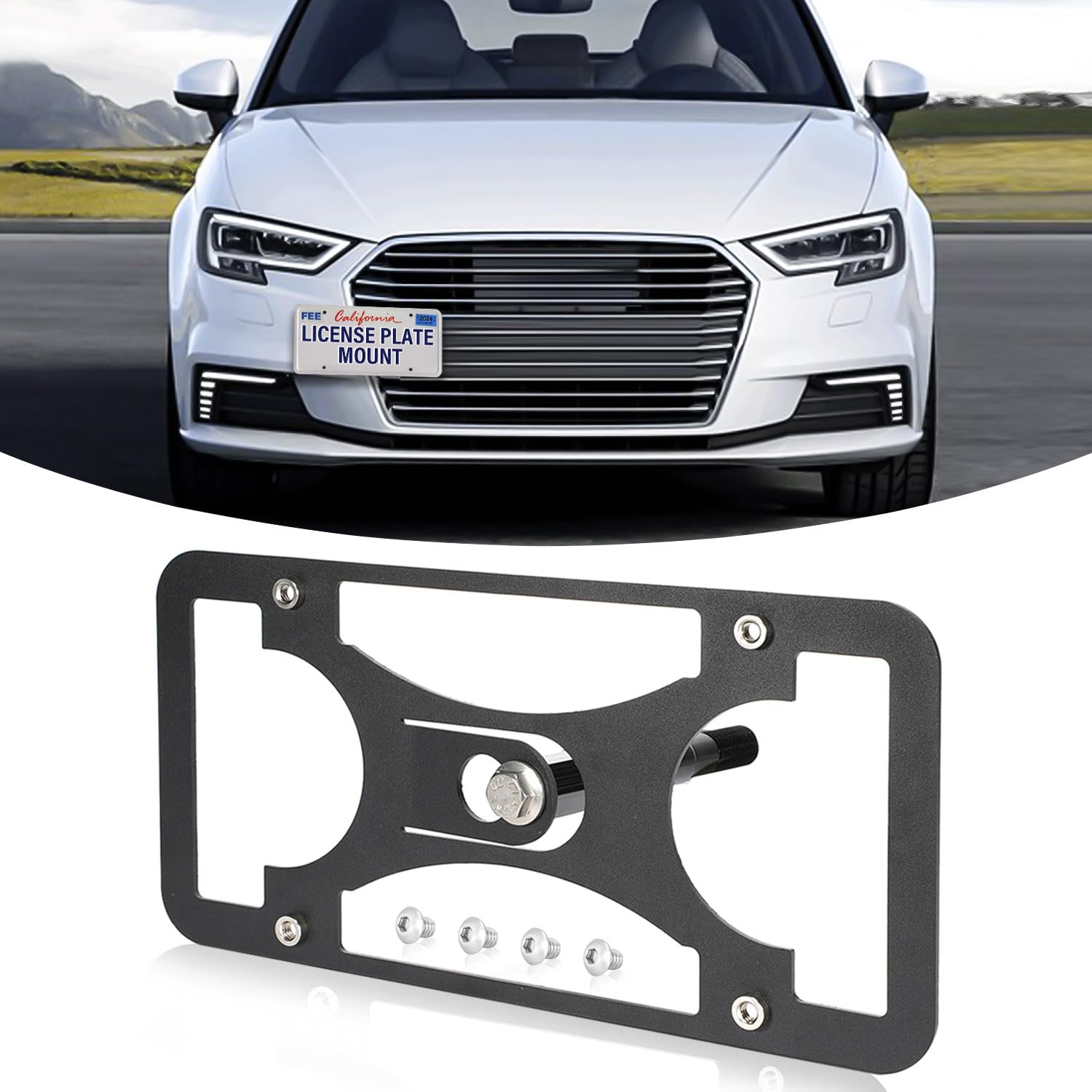 Amazon.com: Front Bumper Tow Hook License Plate Mount Bracket ...