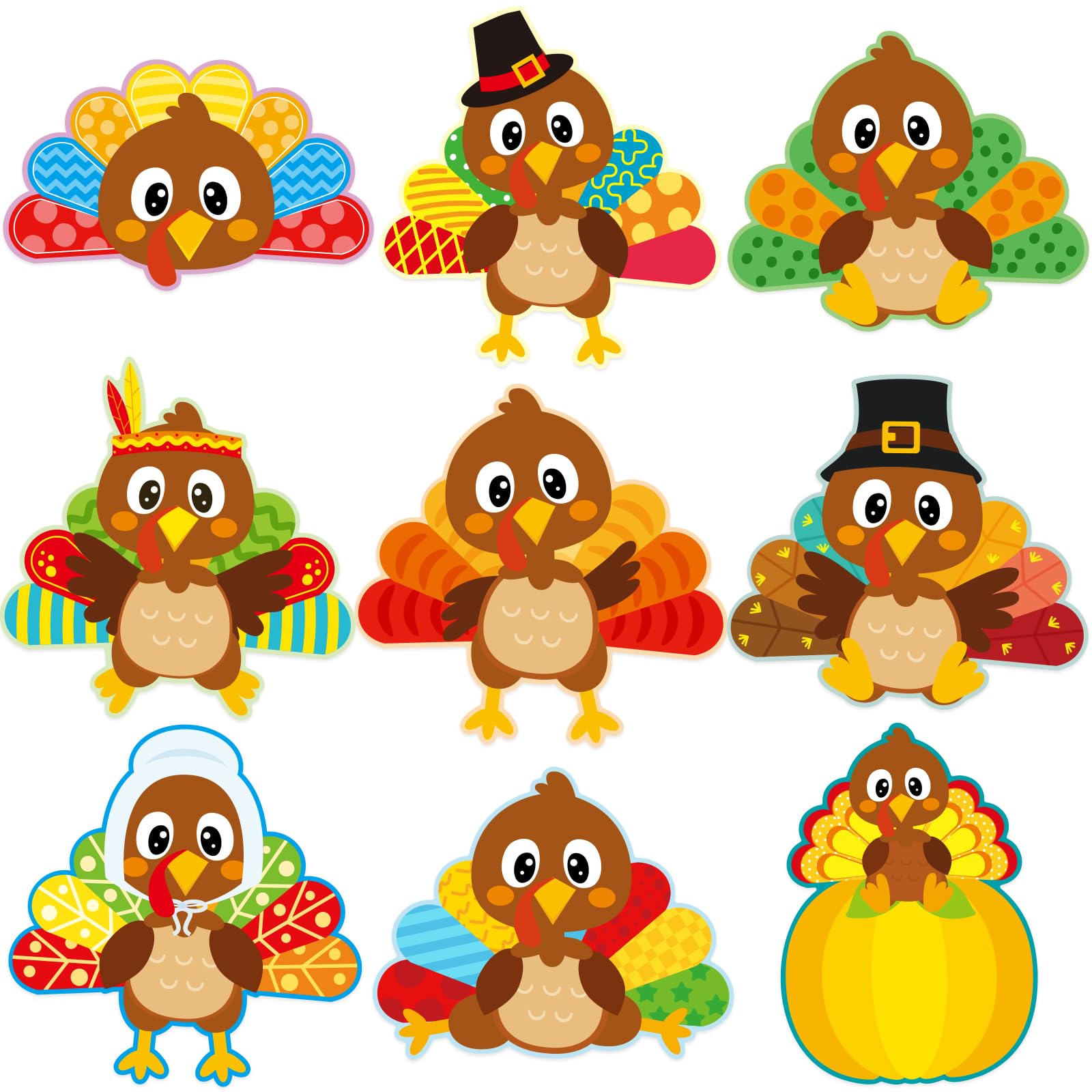 Amazon.com: Thanksgiving Turkey Cutouts Turkey Bulletin Board ...