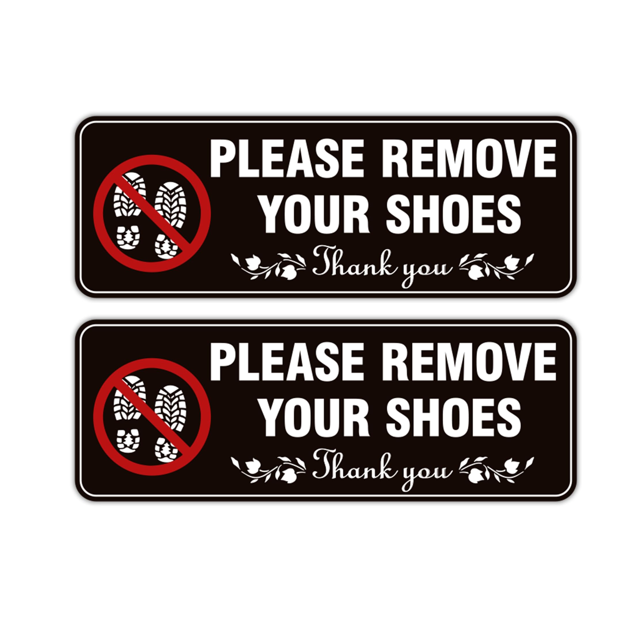 Amazon.com: 2PCS Please Remove Your Shoes Sign, Self-Adhesive Durable ...