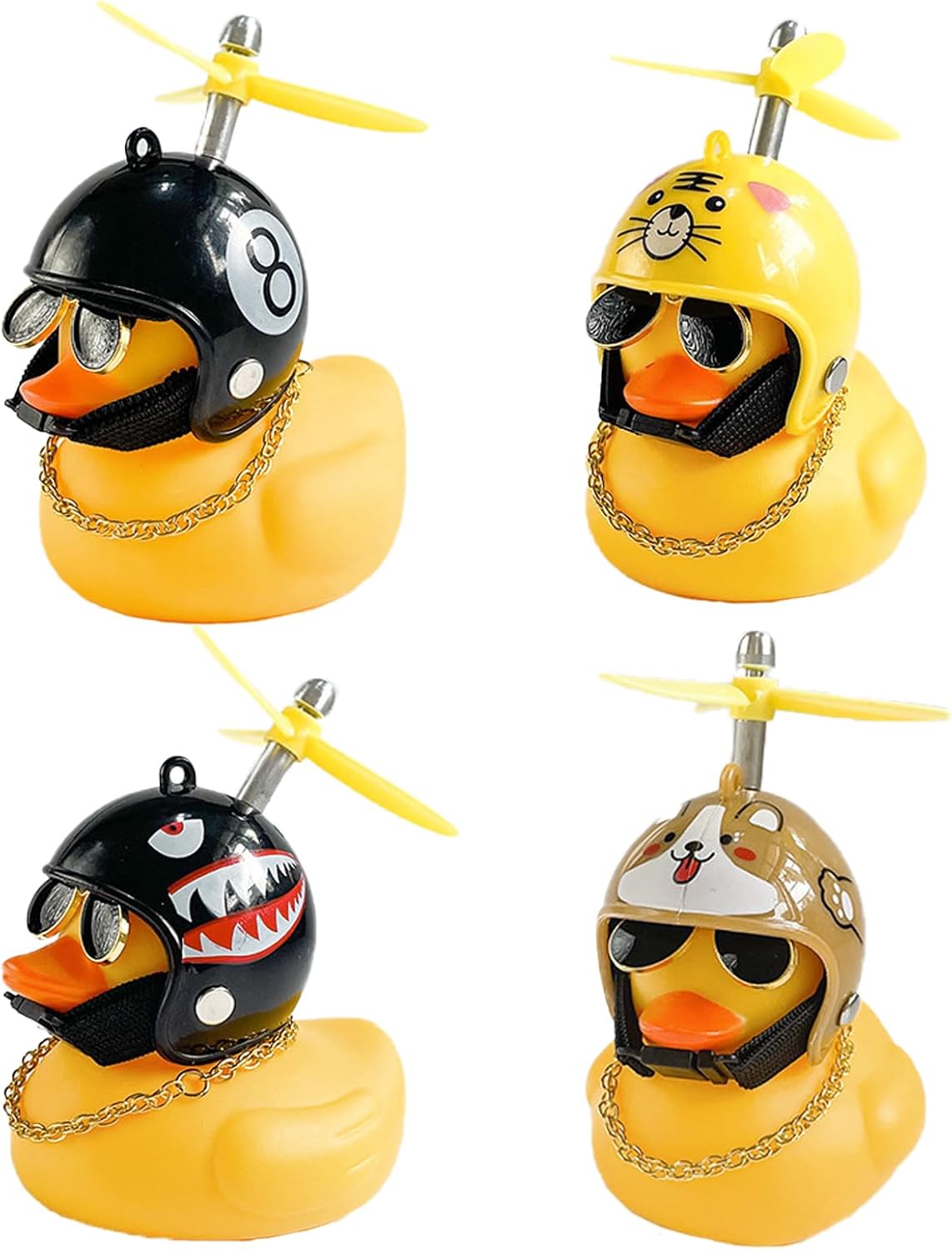 Bicycle Bell, Duck Light Car Decorations, Set of Four Rubber Ducks for ...
