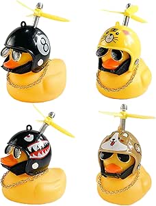 Bicycle Bell, Duck Light Car Decorations, Set of Four Rubber Ducks for ...