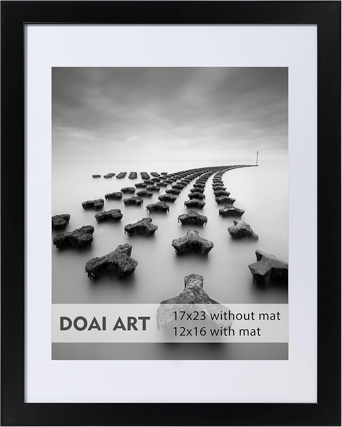 Amazon.com - DOAI ART 12x16 Frame Black with Mat or 17x23 Picture Frame ...