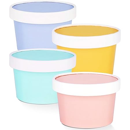 Amazon.com: BALCI - 8oz Mini Ice Cream Containers with Silicone Lids ...