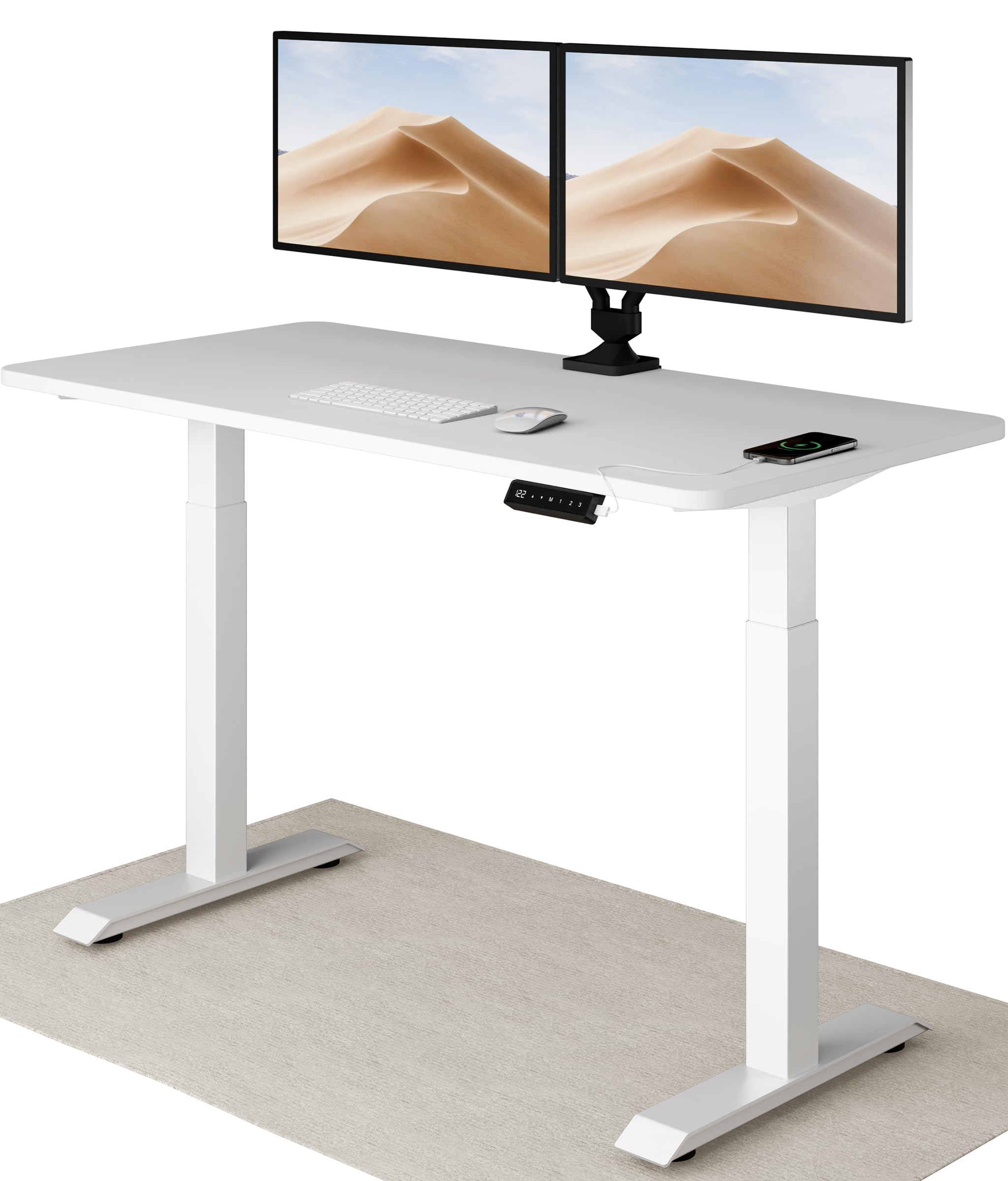 Desktronic Height Adjustable Desk 140 x 70 cm - Fast Dual Motor Sit ...