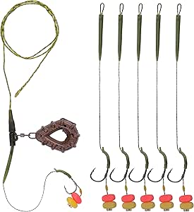 Amazon.com : Carp Fishing Rigs Kit Carp Hair Rigs with Fishing Sinker ...