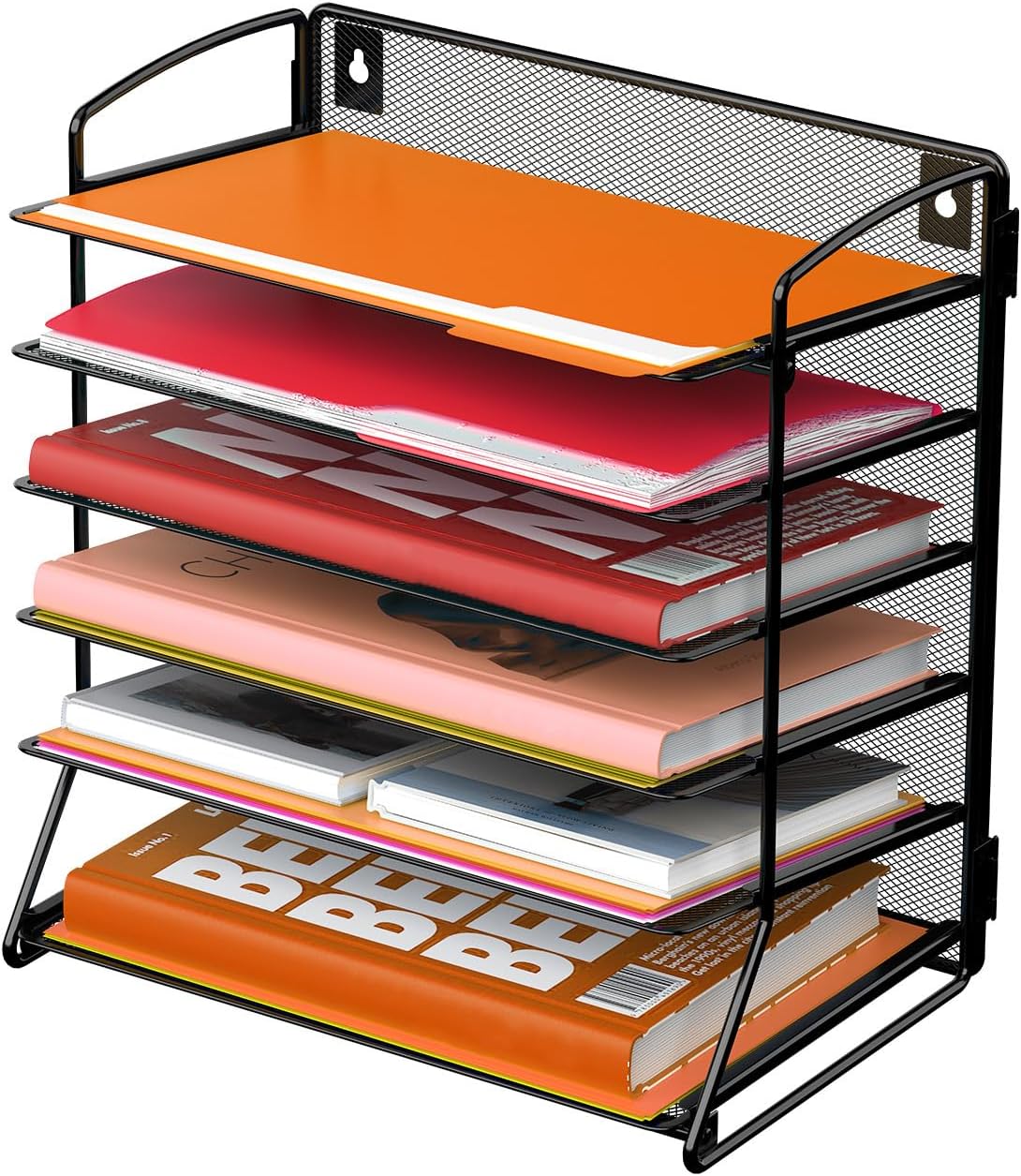 Amazon.com: Gawerk 6 Tier Mesh Desk File Organizer Tray, Desktop Paper ...