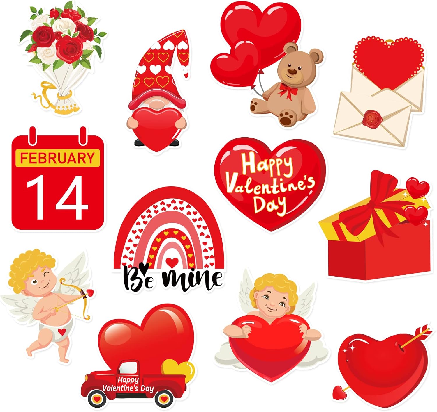 Amazon.com: Whaline 48Pcs Valentine's Day Cut-Outs with 200Pcs Glue ...