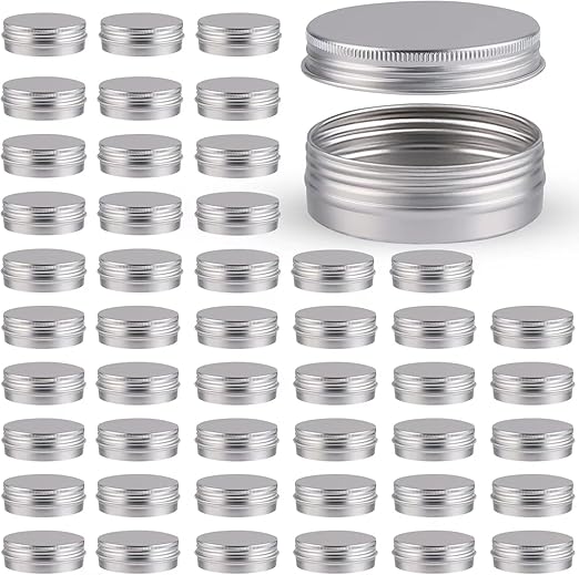 Amazon.com: OBKJJ 48 Pcs Aluminum Round Cans with Lid, 2 Oz Metal Tins ...