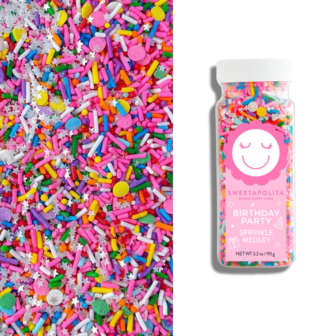 Amazon.com: Sweetapolita Birthday Party Vegan Friendly Sprinkles ...