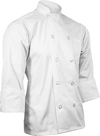ChefsCloset Unisex Long Sleeve Button Chef Jacket Chef Coat : Amazon.co ...