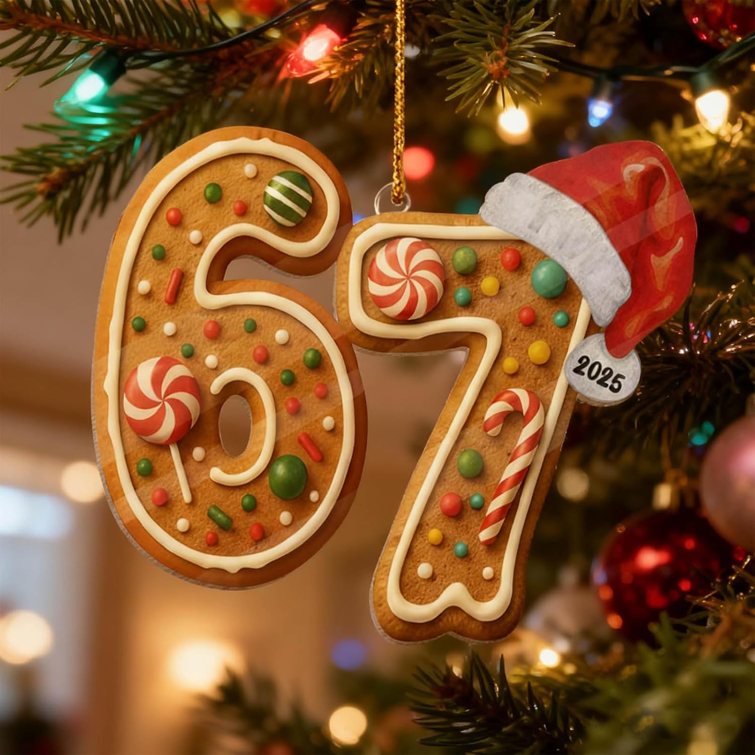 67 Meme Christmas Ornaments, Funny 67 Xmas Ornament Decor, 6 7 Meme ...