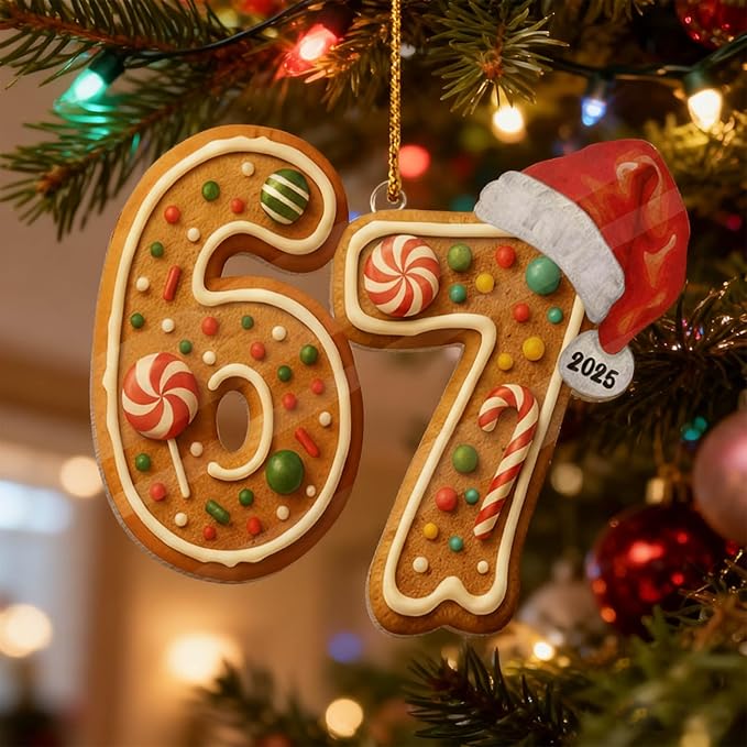 67 Meme Christmas Ornaments, Funny 67 Xmas Ornament Decor, 6 7 Meme ...