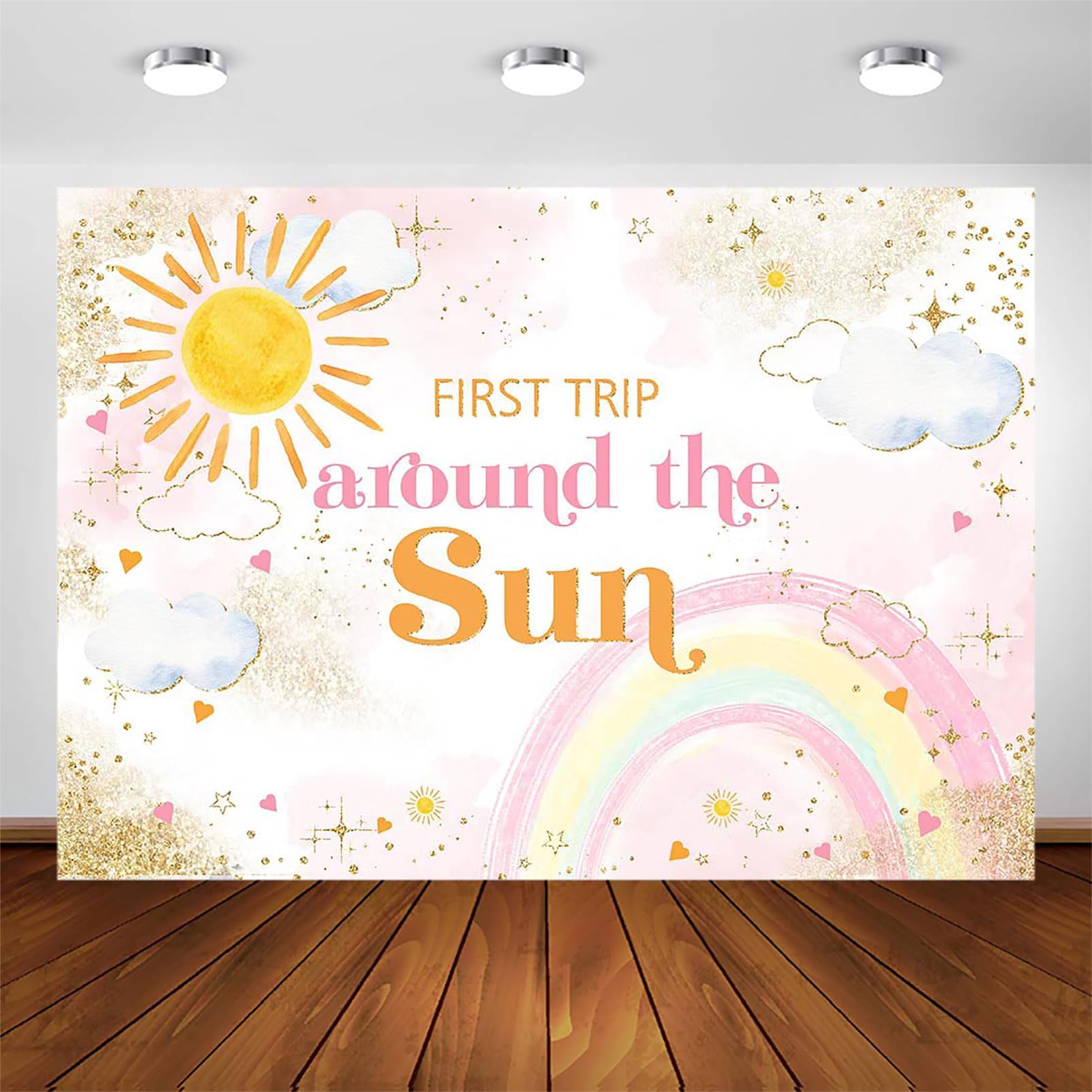Amazon.com : Avezano Sunshine First Birthday Backdrop for Girl Little ...