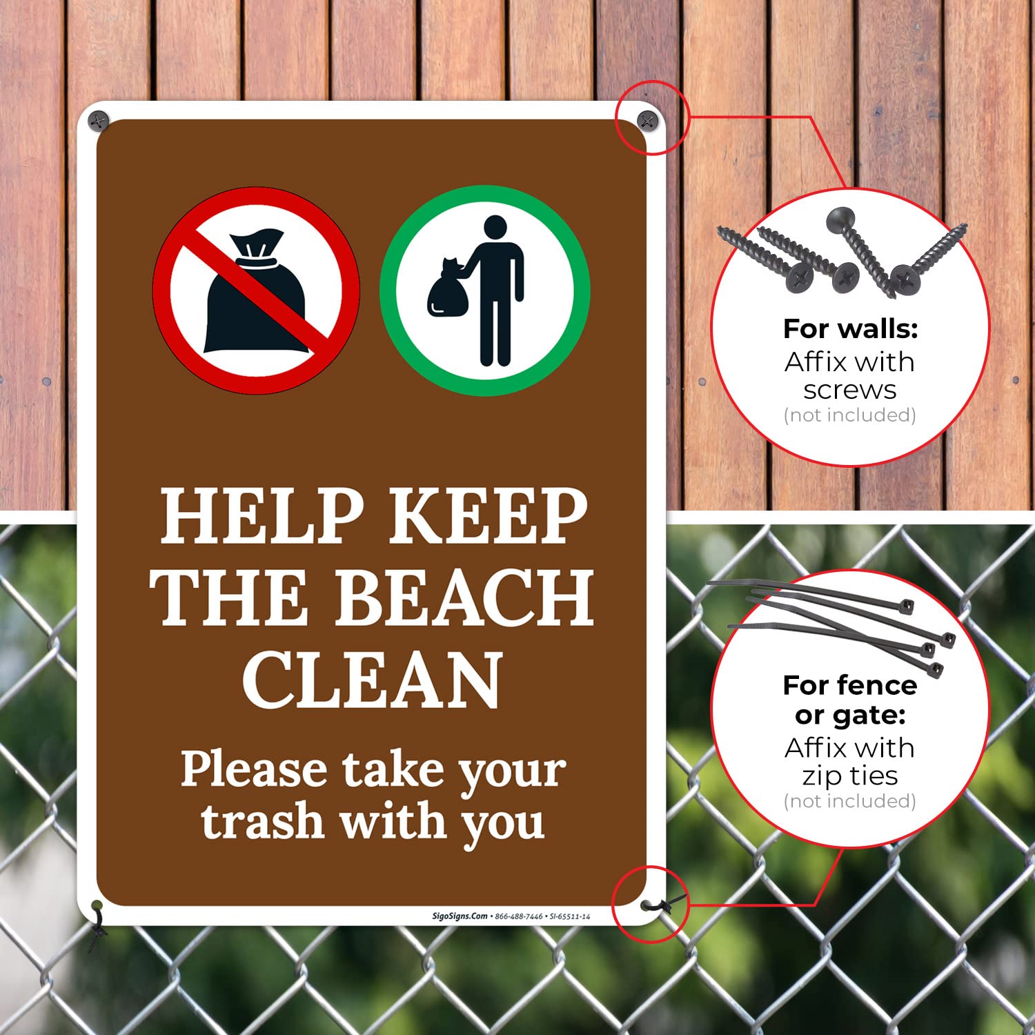 Keep Beach Clean Signs