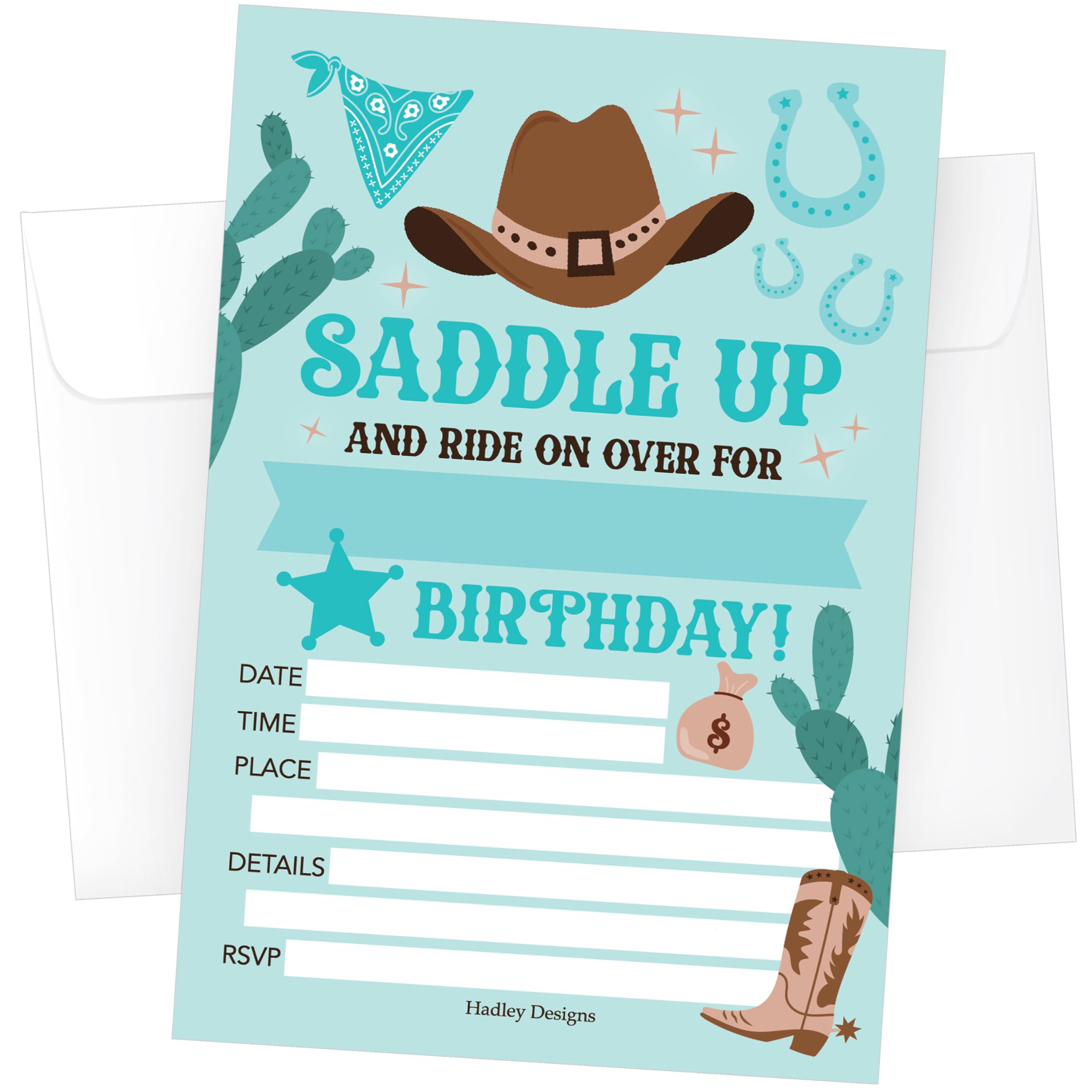 Invitación De Cumpleaños De Vaquero Occidental Cartel Fiesta De
