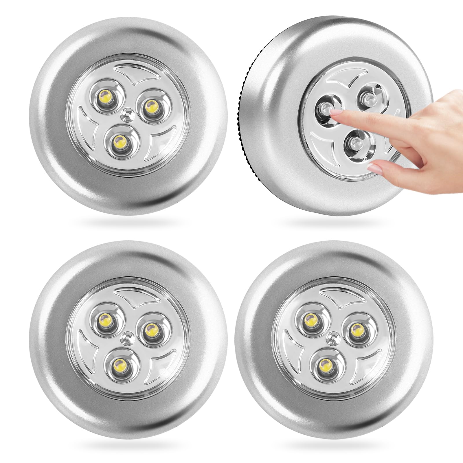 Grace Marci Tap Lights Battery Night Light Touch Lights Indoor, 4 Pack ...