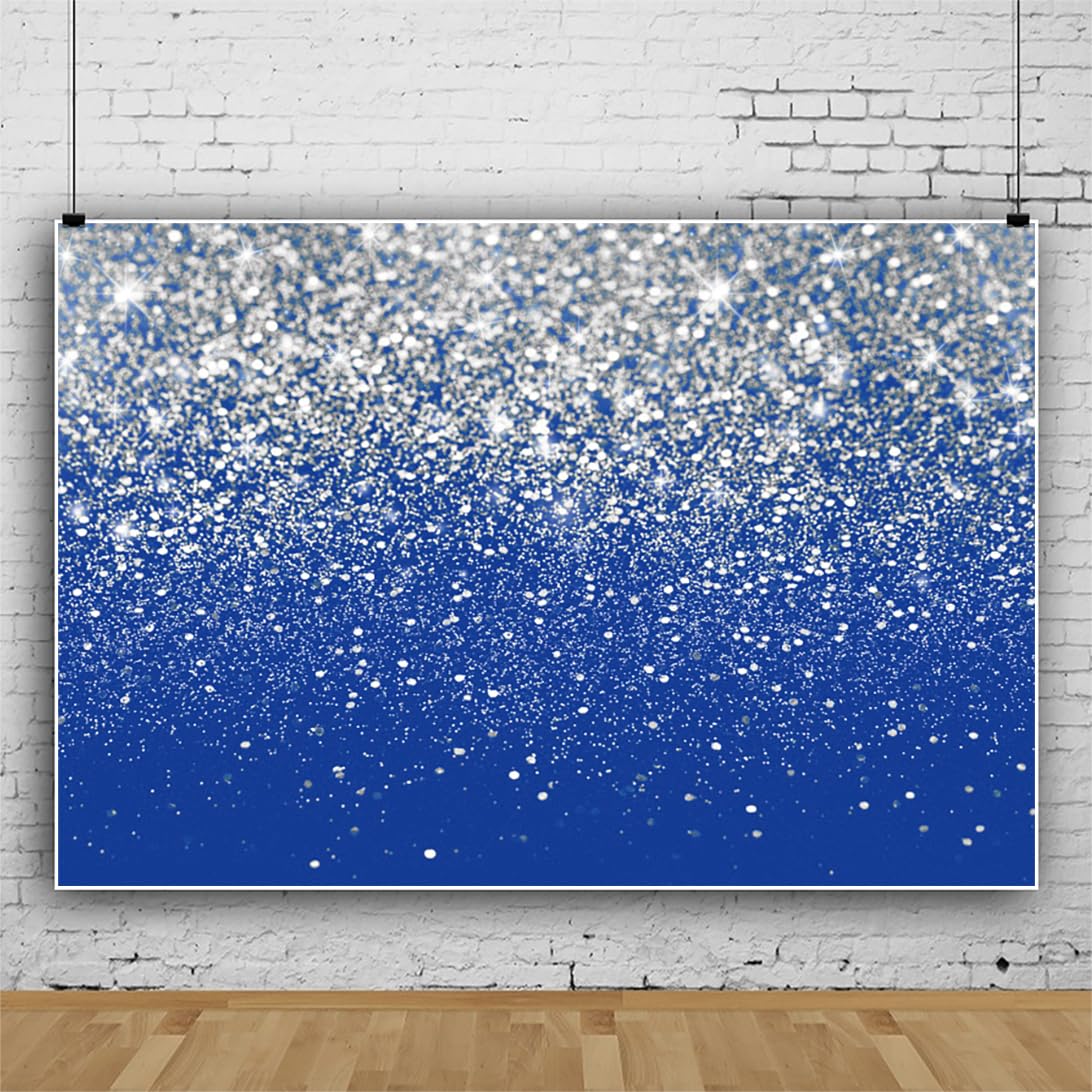 Navy Blue And Silver Glitter Background