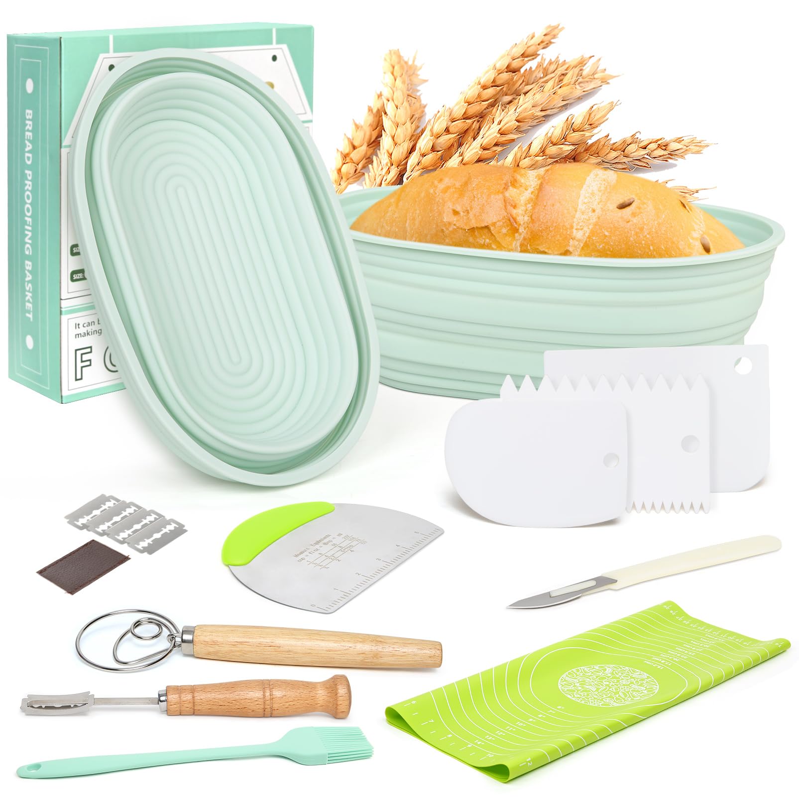 Snapklik.com : Silicone Banneton Bread Proofing Baskets,10" Oval ...