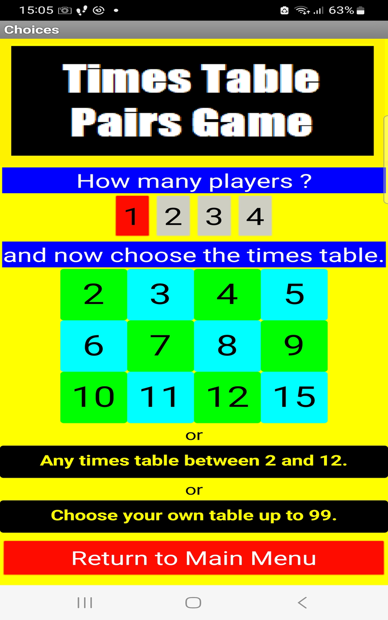 Four Operations Pairs game - App on Amazon Appstore