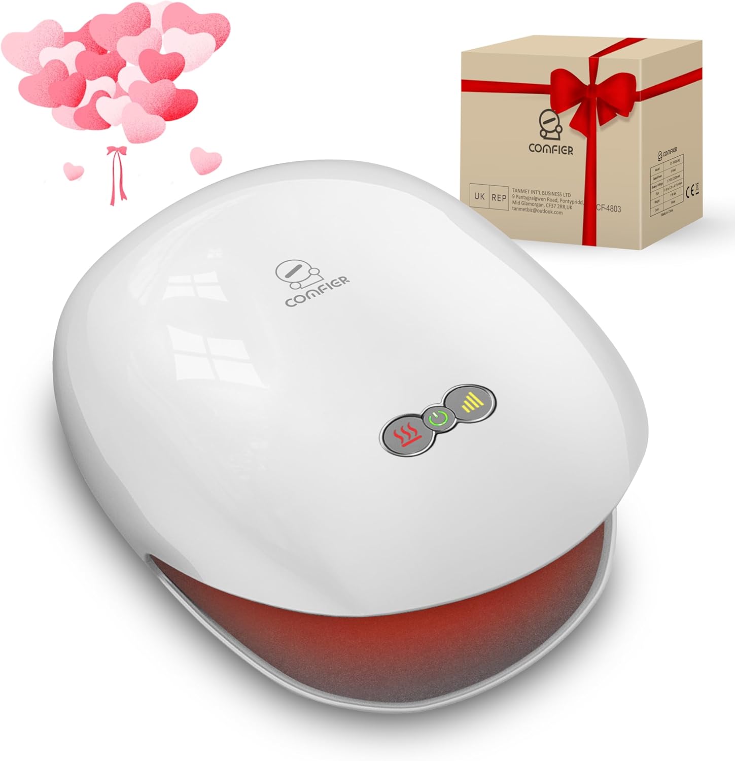 COMFIER Cordless Hand Massager Machine with Heat, Finger Massaing for ...