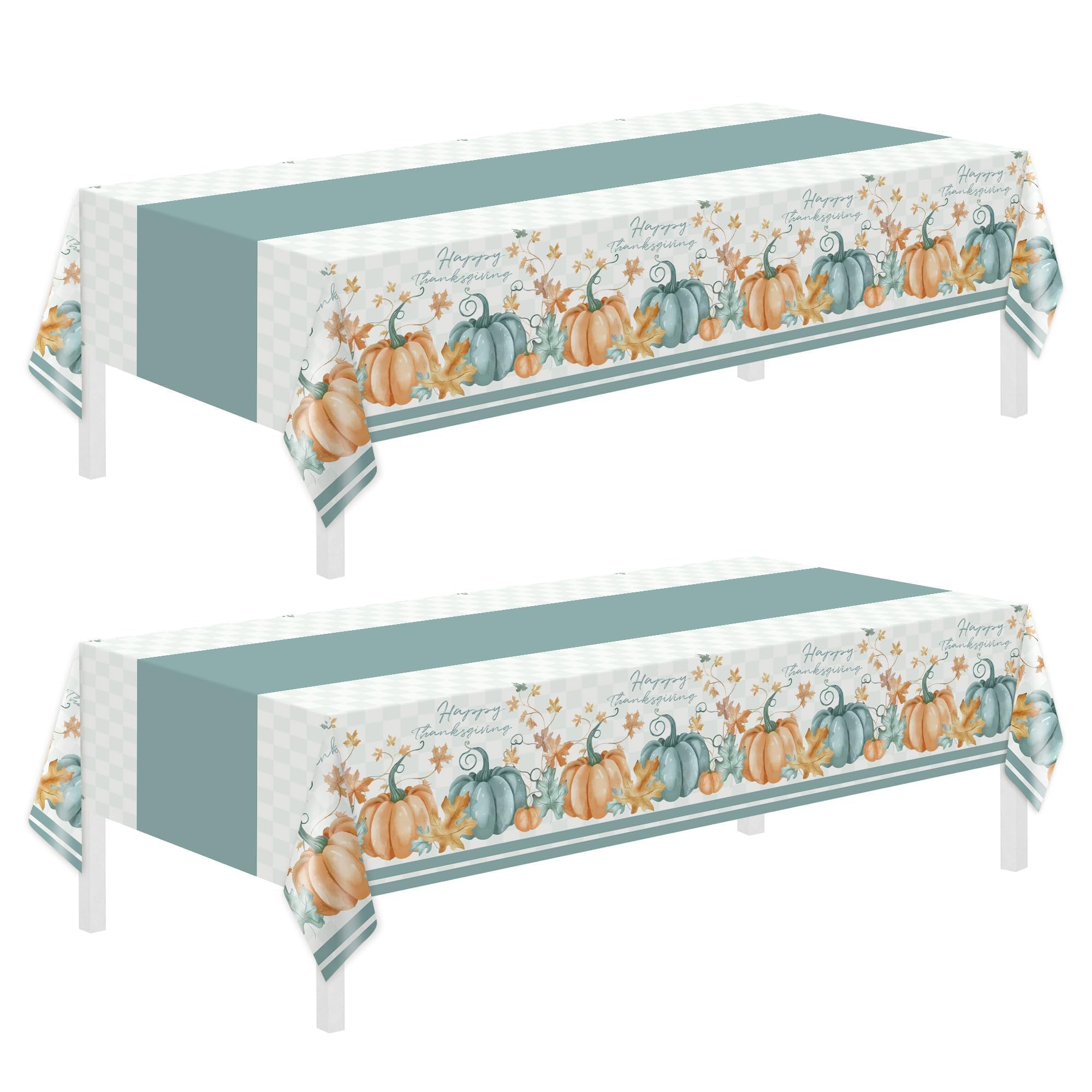 Amazon.com: Thanksgiving Disposable Tablecloths,2 Pack Blue Pumpkin ...