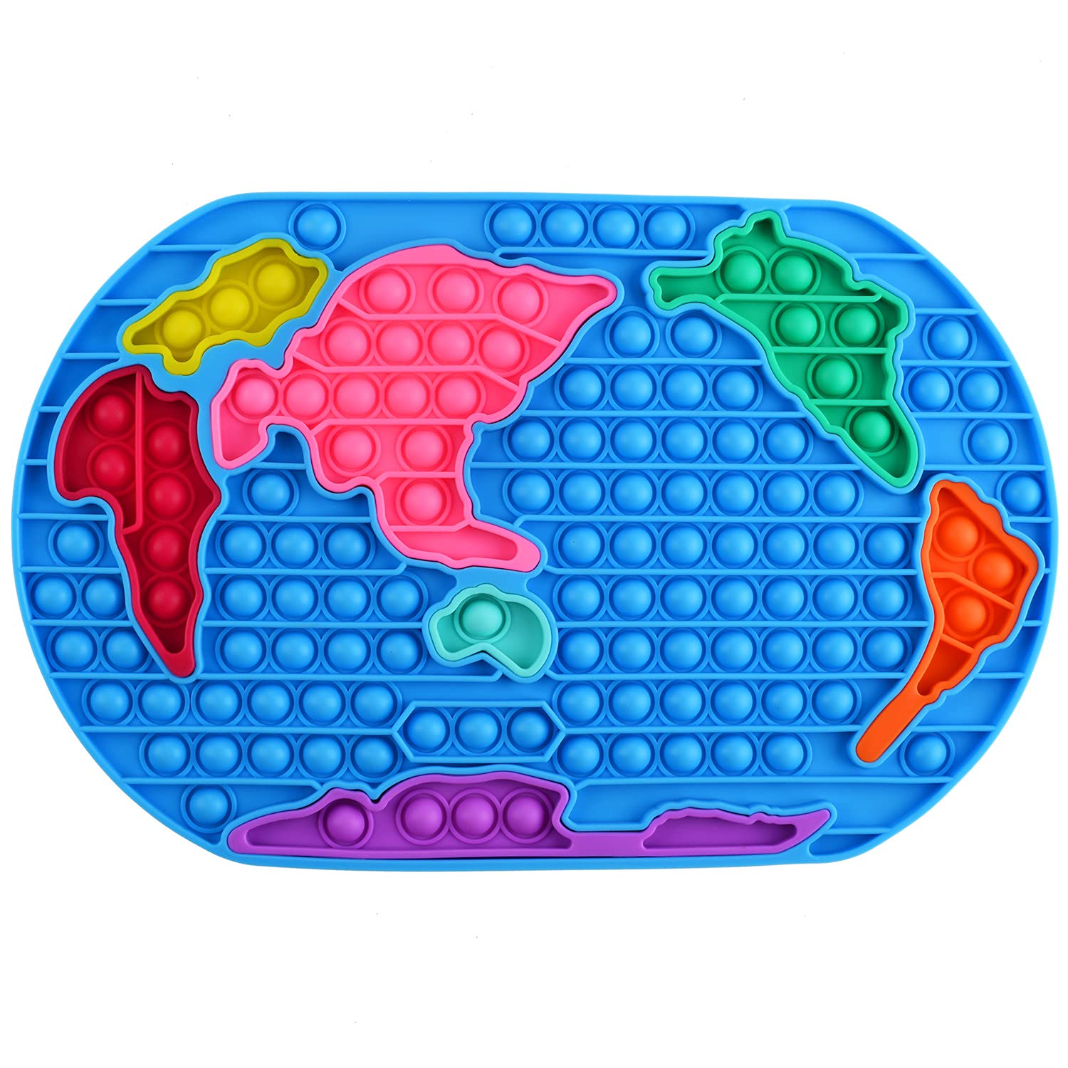 Buy SSFBRSTORE Big Size World Shape Fidget Sensory Bubble Toy, Stress ...