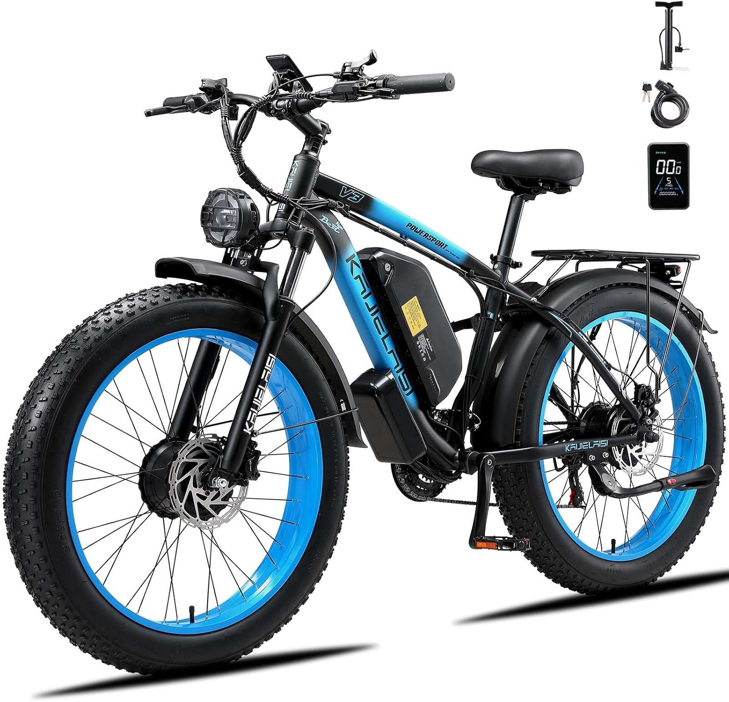 Electric Bike for Adults, 2000W Dual Motor 26 Inch Fat Tire Mountain Ebike, 30 MPH 23AH 48V ...