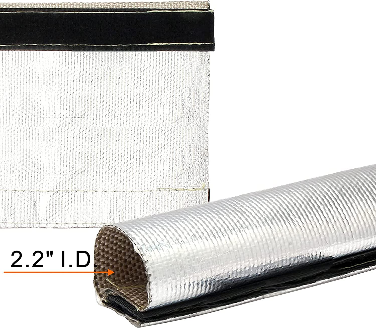 Snapklik.com : Aluminized Heat Shield Fuel Line Sleeve - 2.2" I.D. X 3.3FT