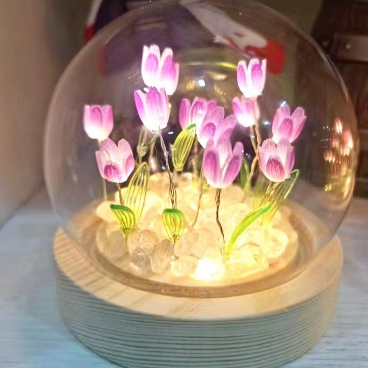 Handmade DIY Tulip Night Light, Battery Powered Mini Tulip Flower Light ...