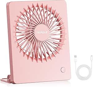TriPole Mini Portable Desk Fan Rechargeable Ultra Quiet Small Fan 4.5 ...