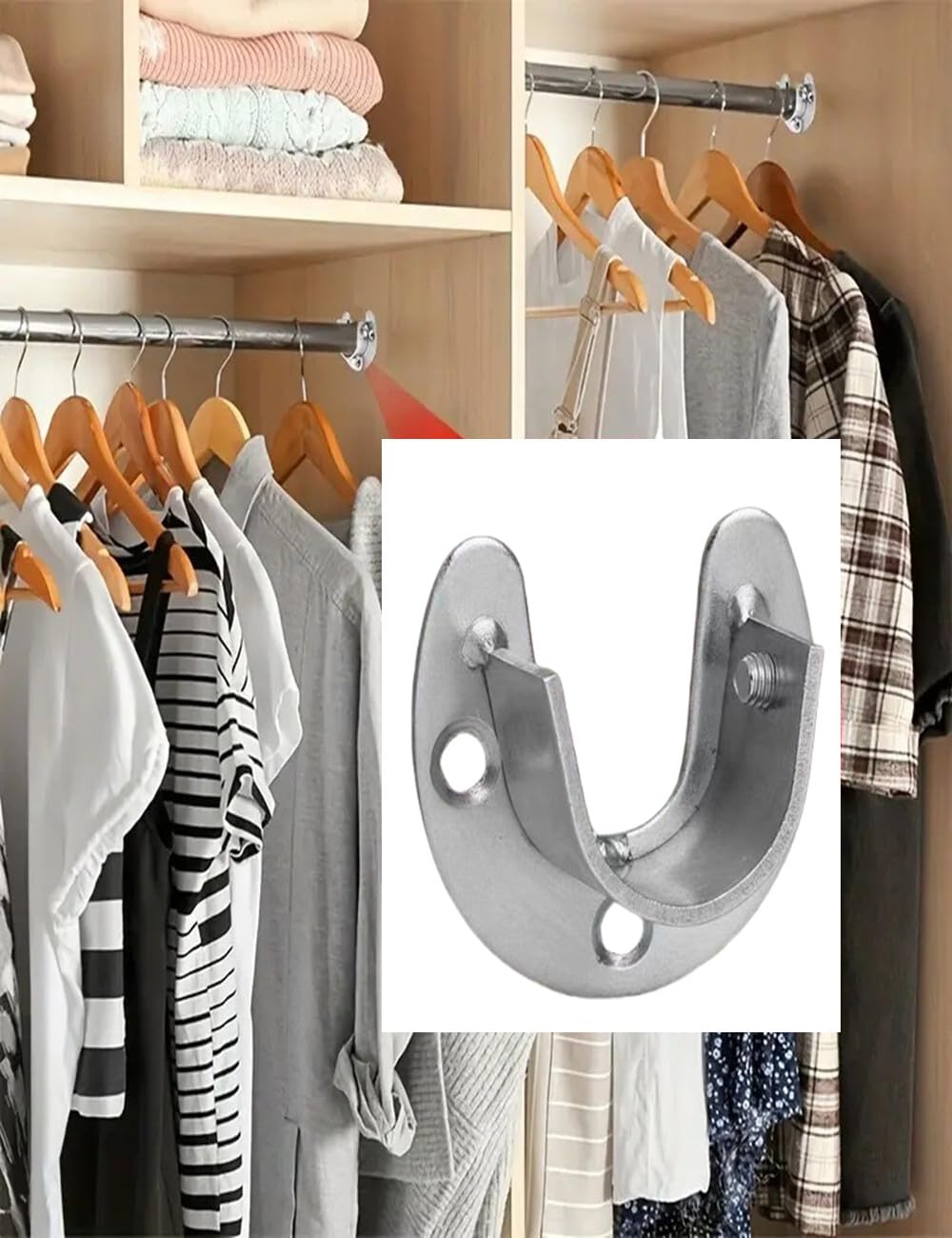 Dowel Rod Holder 12 PCS Closet Rod Brackets 1 Inch Closet Pole Socket ...