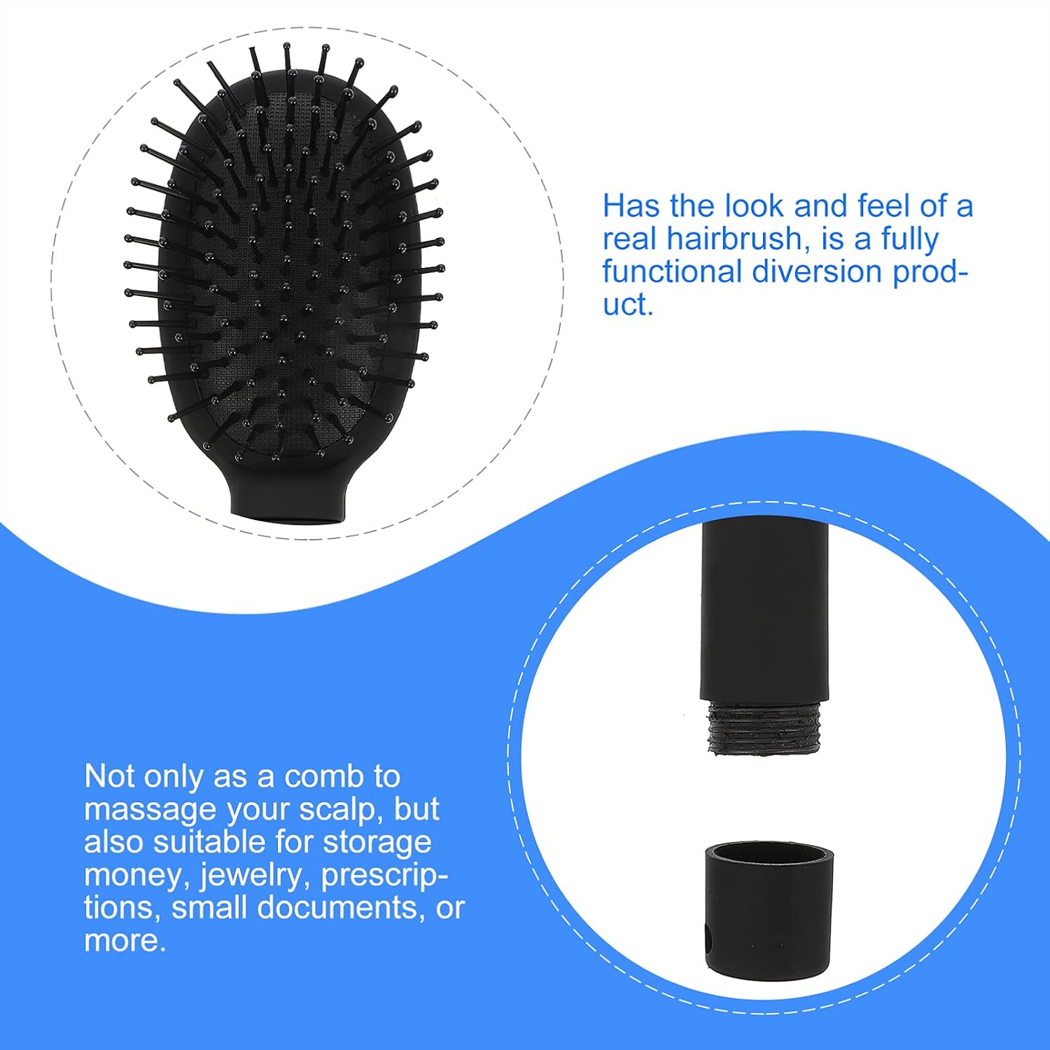 DOITOOL Stash Comb Air Cushion Comb Hair Brush to Hide Pills Money Cash ...