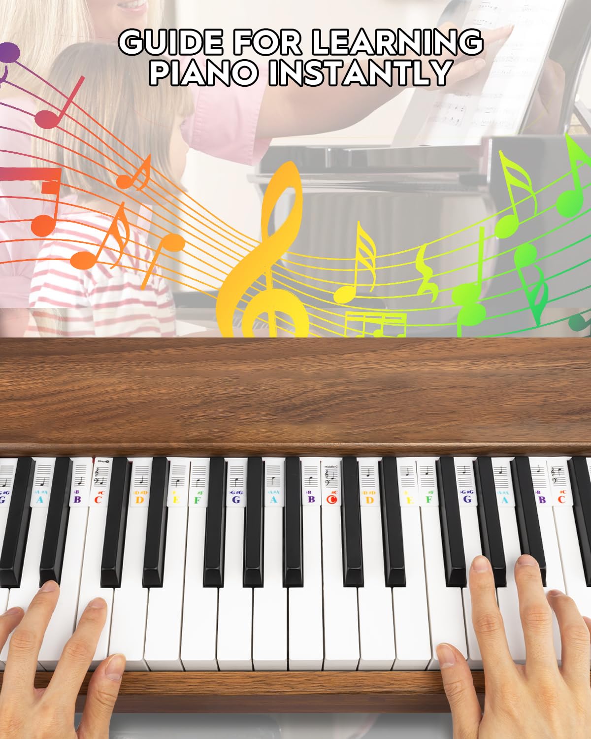 Snapklik.com : STRICH Piano Keyboard Note Labels Piano Keyboard ...