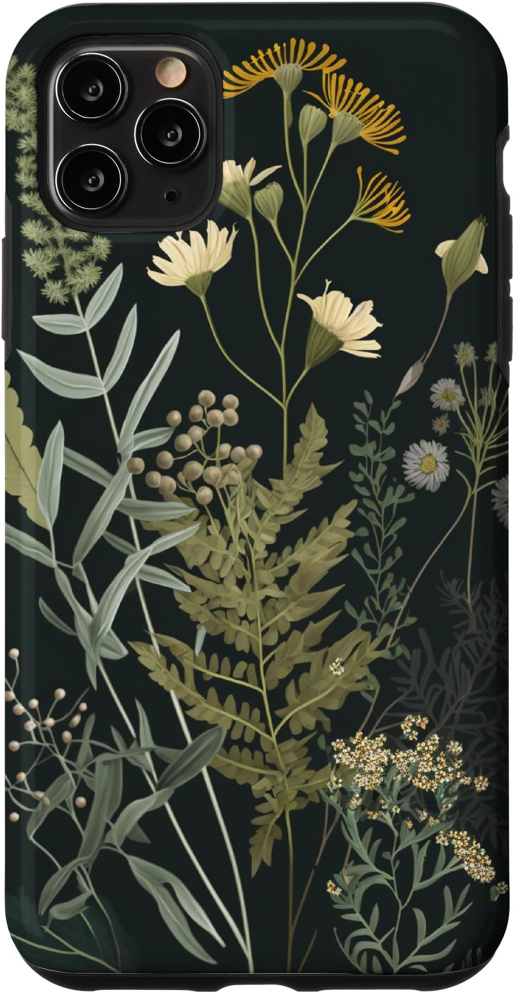 Amazon.com: iPhone 11 Olive Green Boho Botanical Wildflowers Case ...