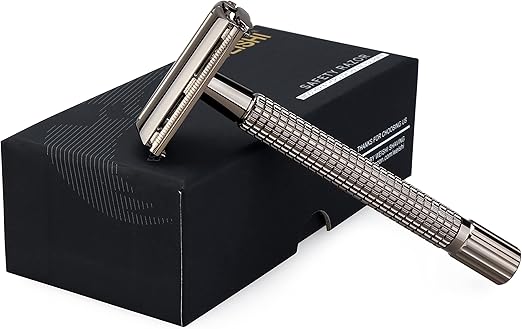 WEISHI Safety Razor Double Edge Nostalgic Long Handle Butterfly Open ...